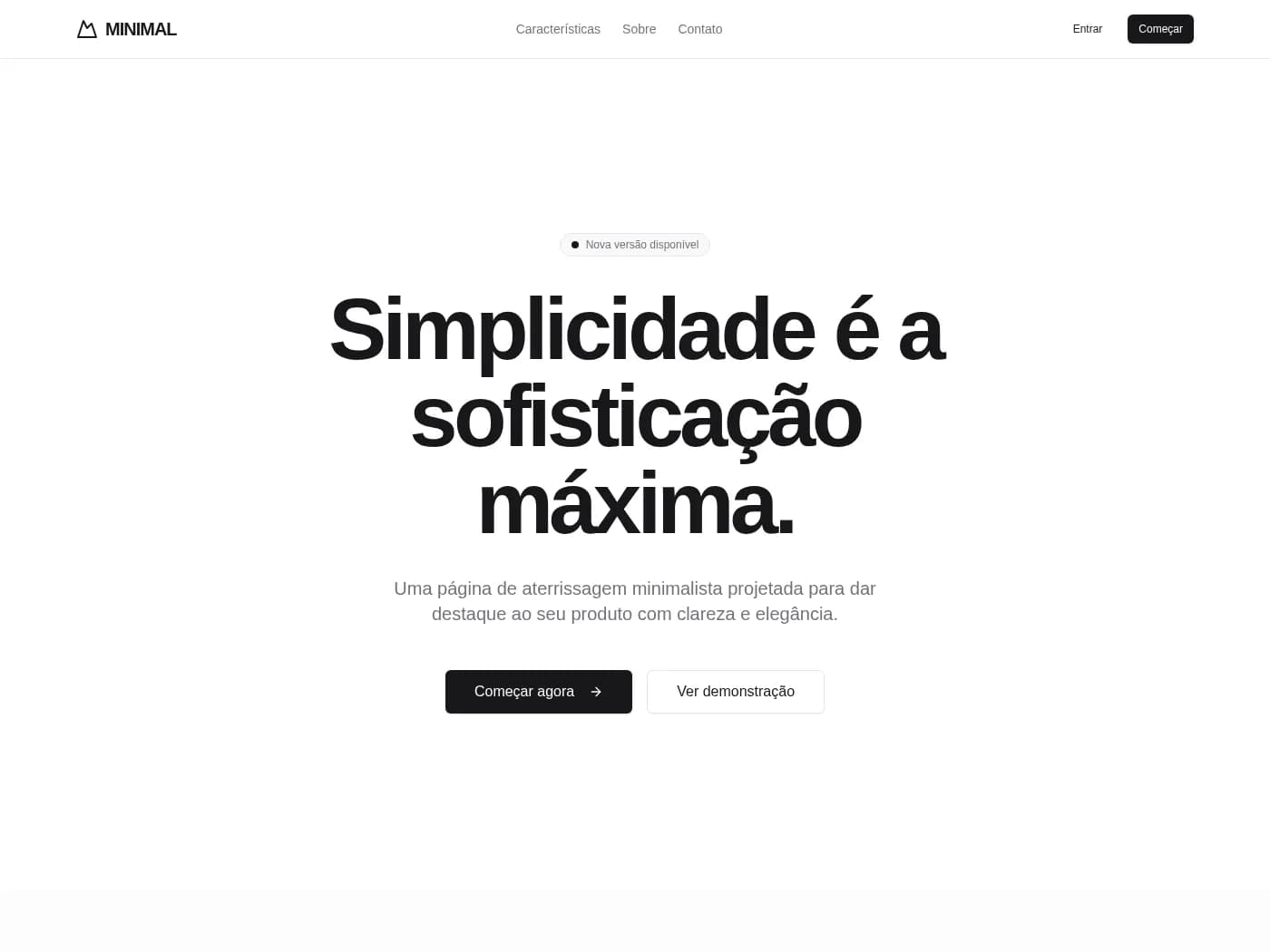 Minimalist Landing Page