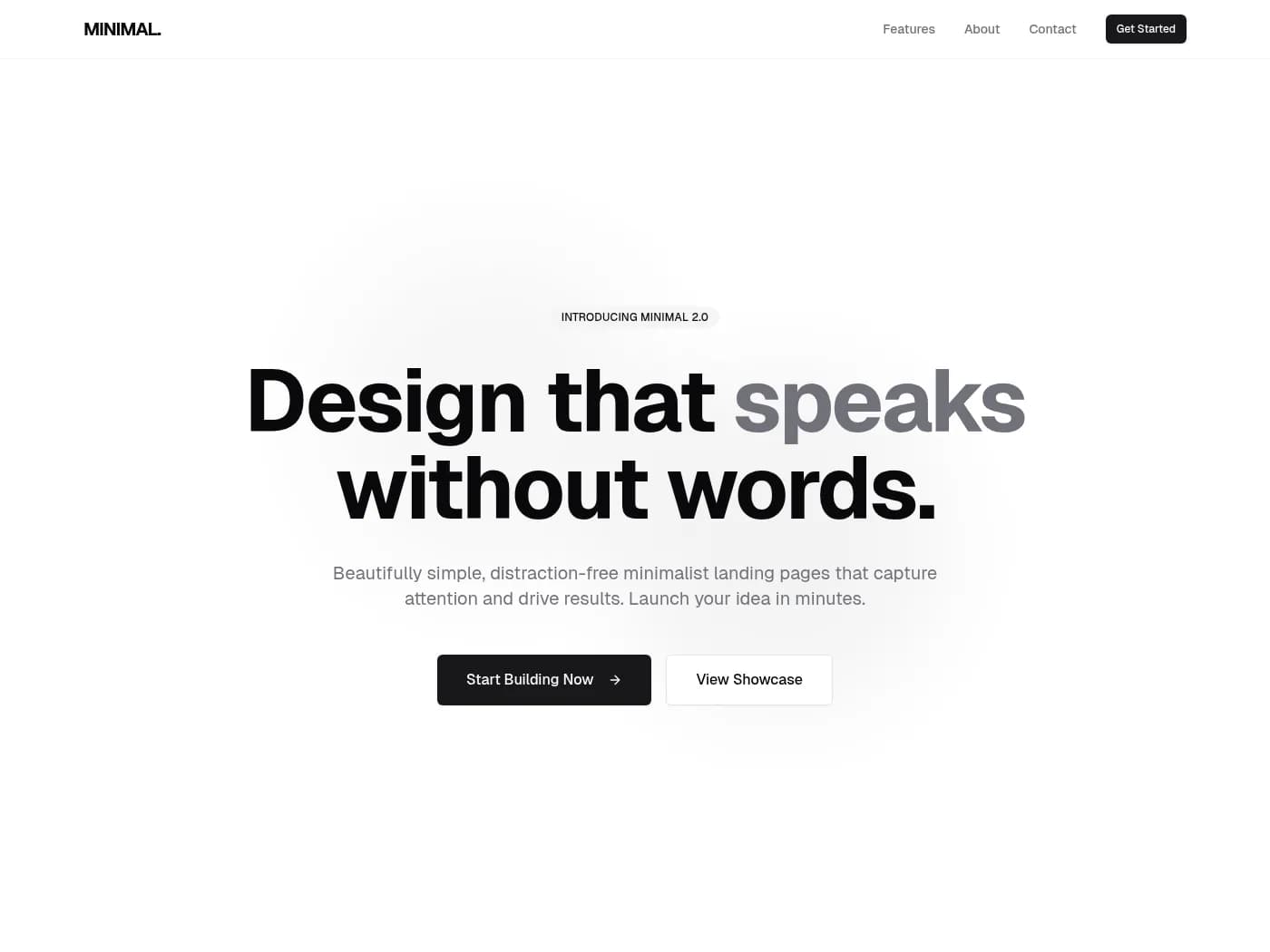Minimalist Landing Page