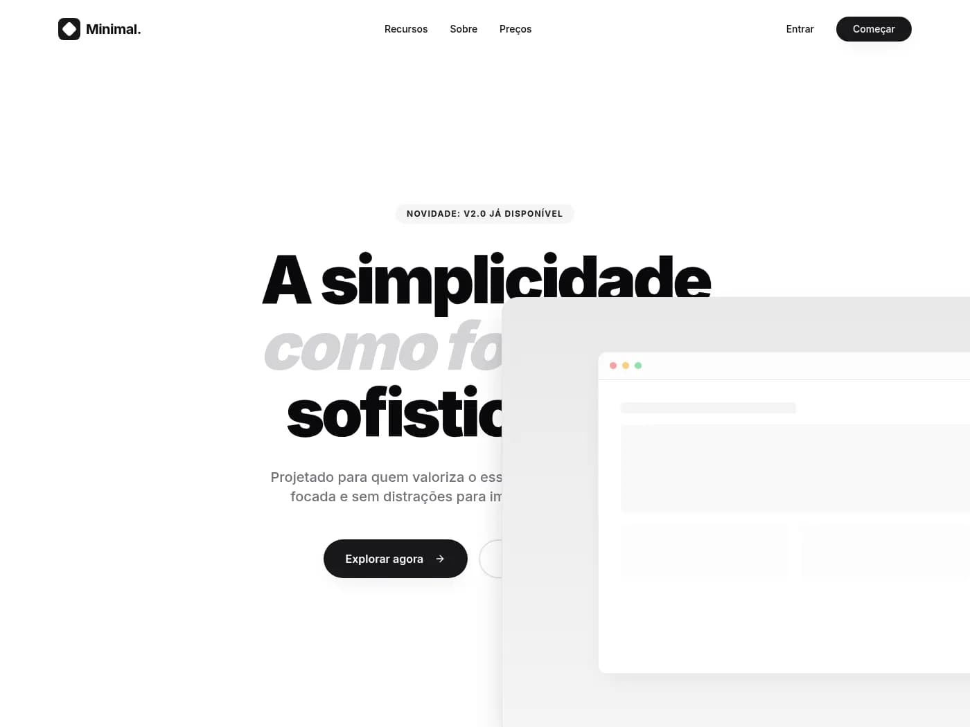 Minimal Landing Page