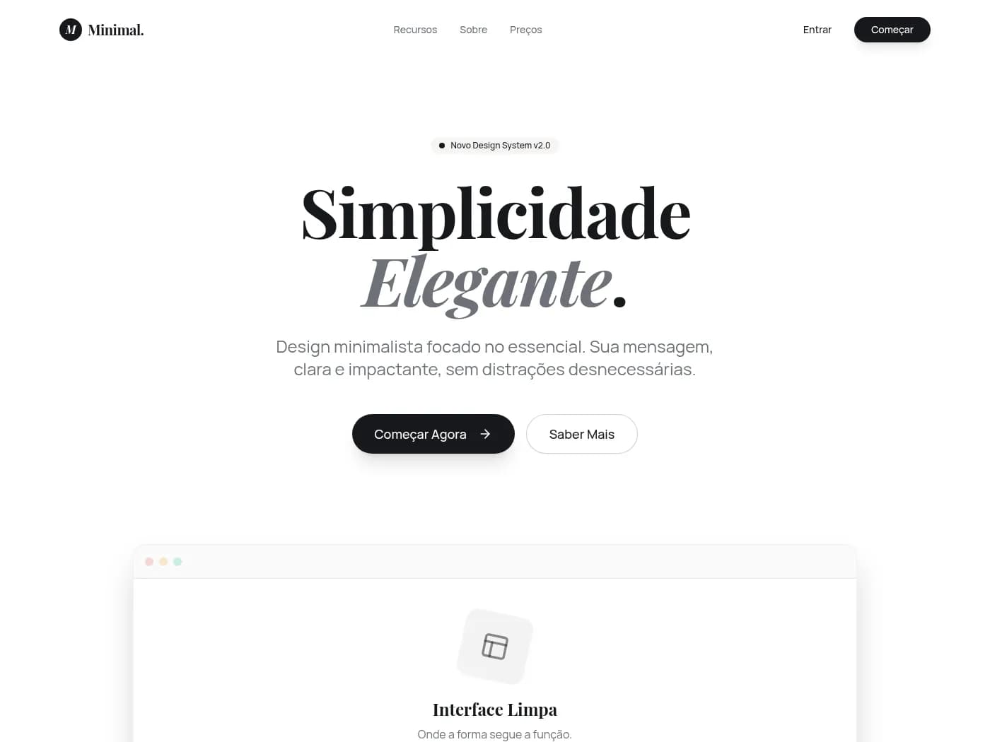 Minimal Landing Page
