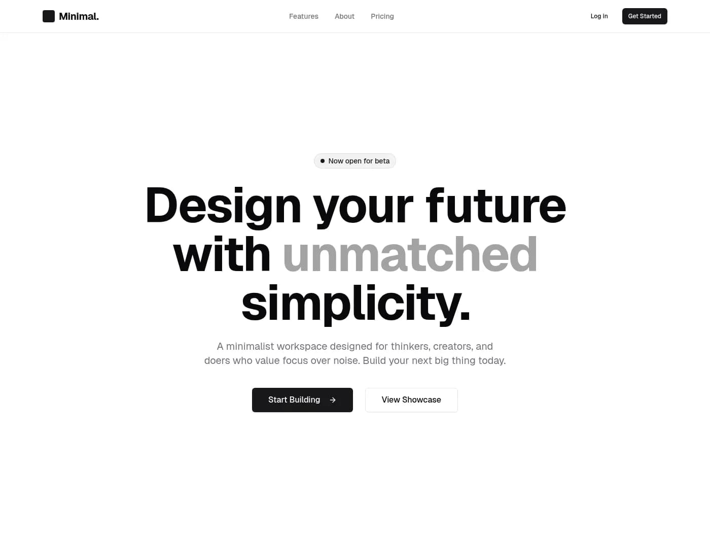Minimalist Landing Page