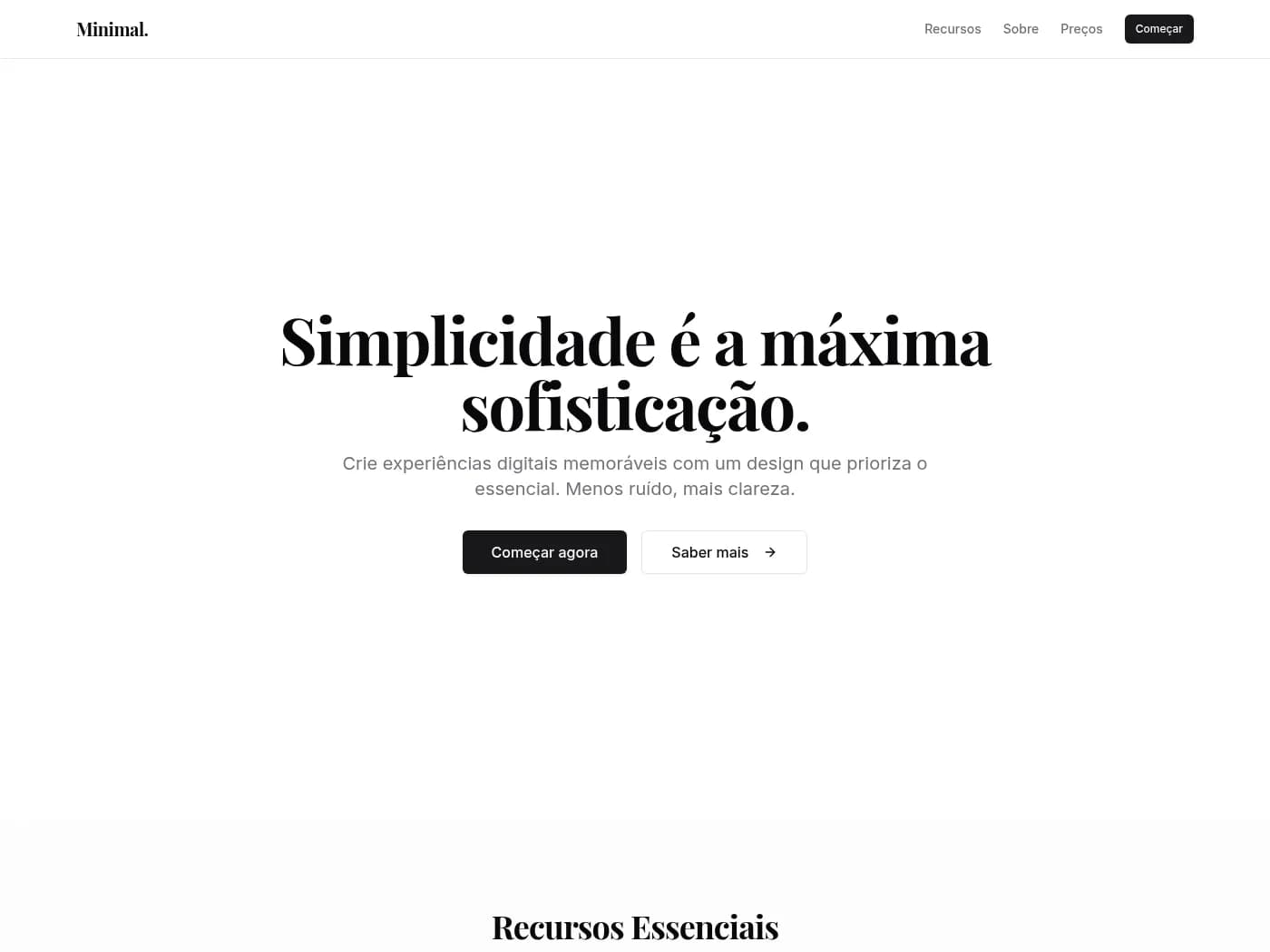 Minimalist Landing Page