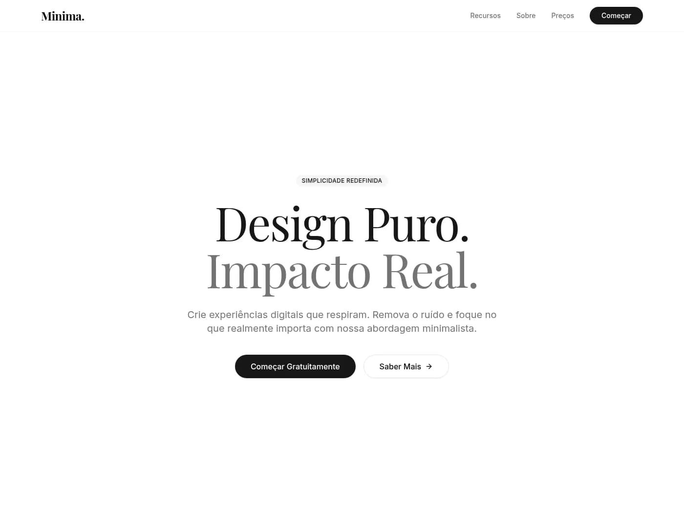 Minimalist Landing Page