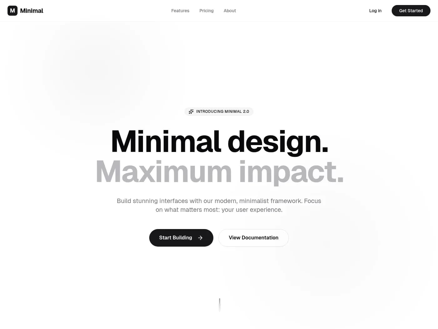 Minimalist Landing Page