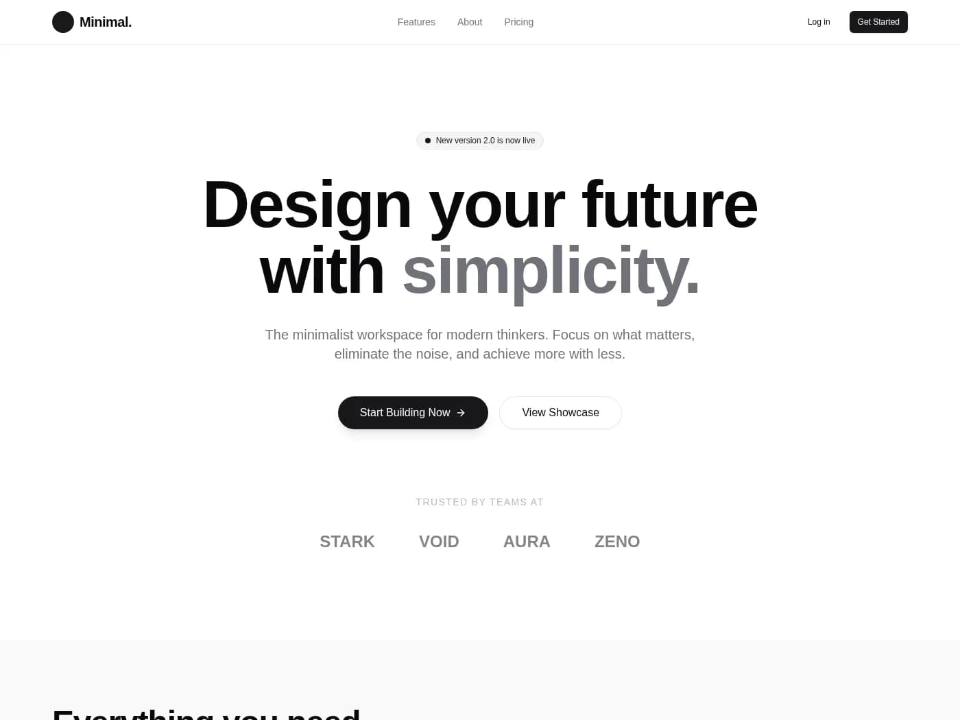 Minimalist Landing Page