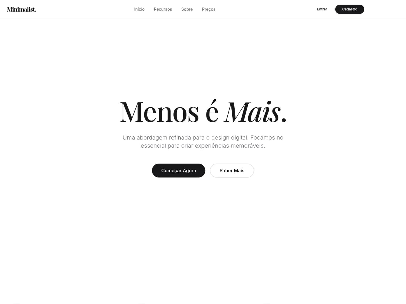 Minimalist Landing Page