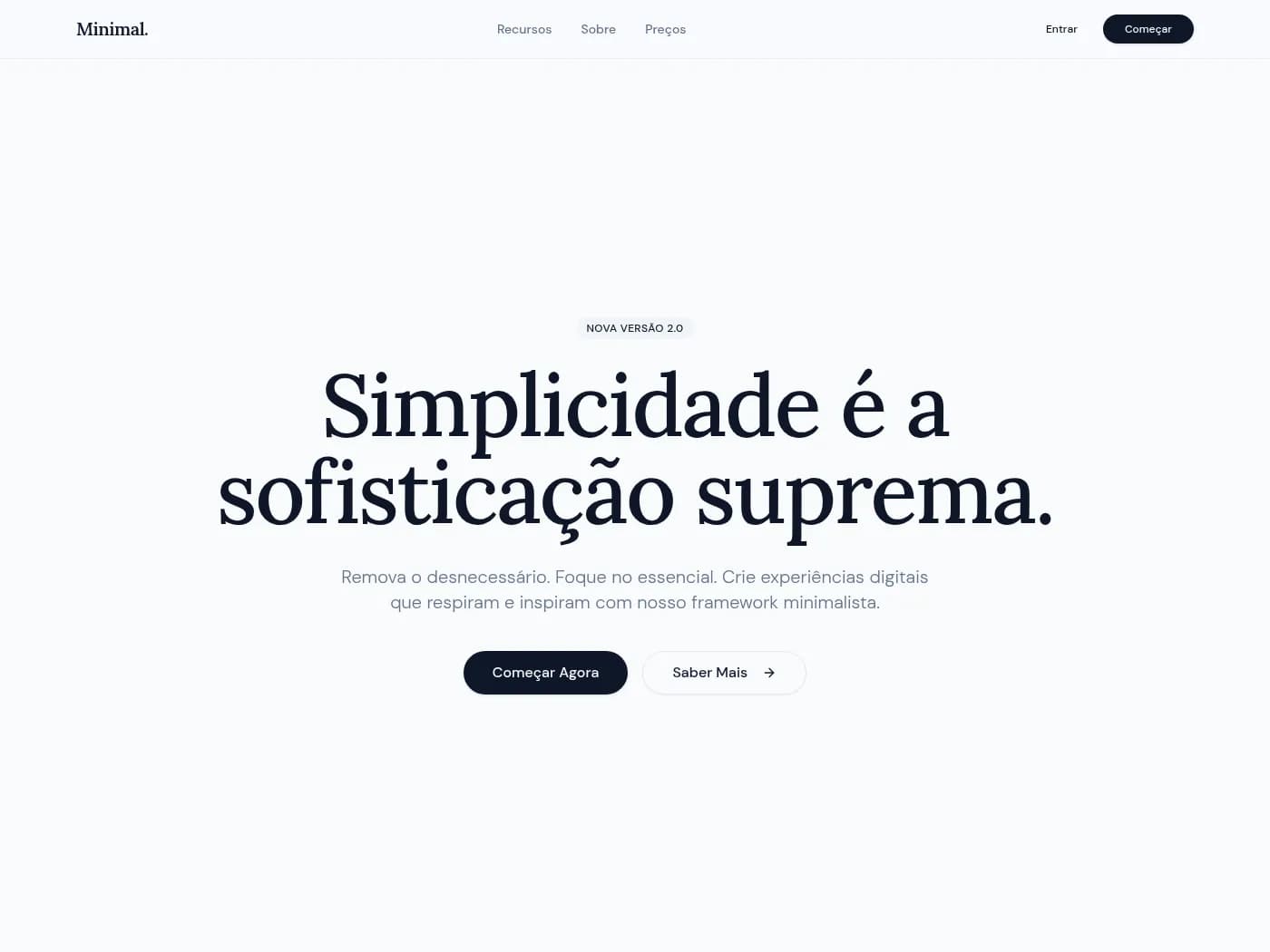 Minimalist Landing Page