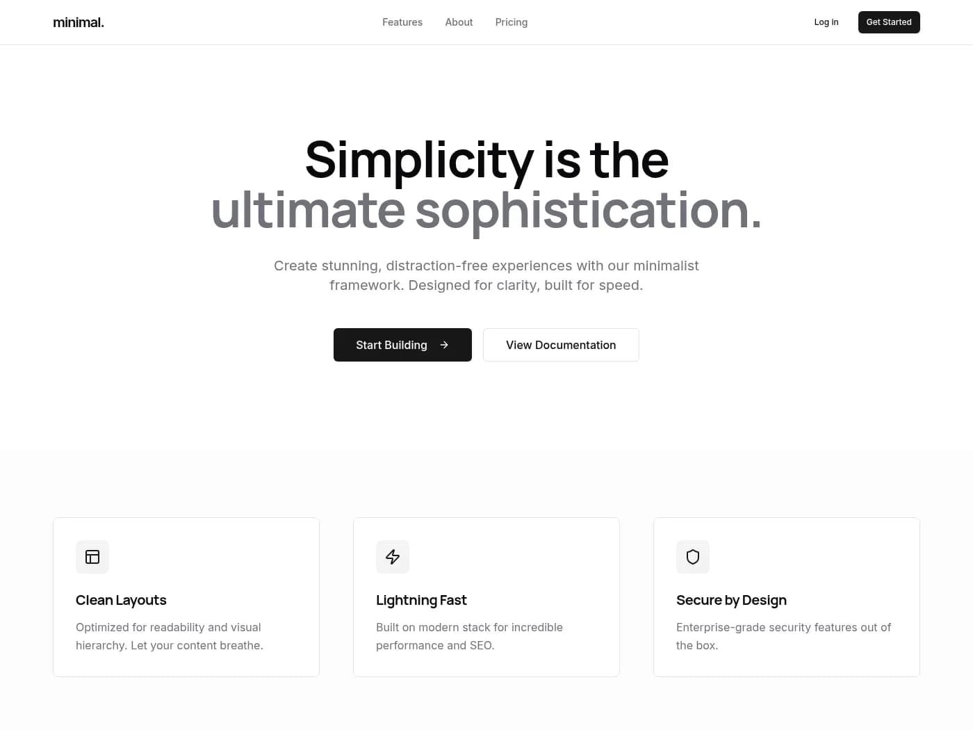 Minimalist Landing Page