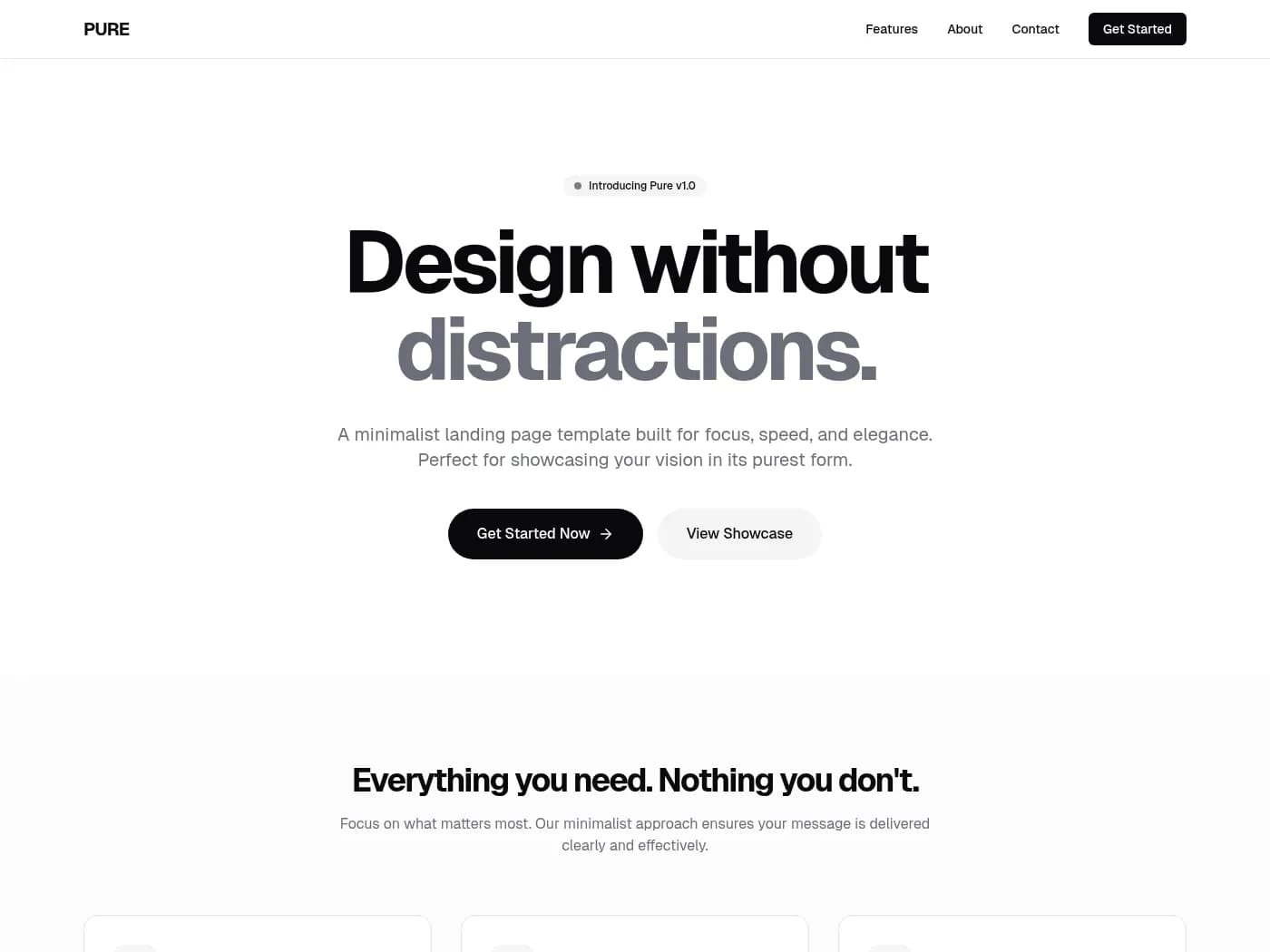 Minimalist Landing Page