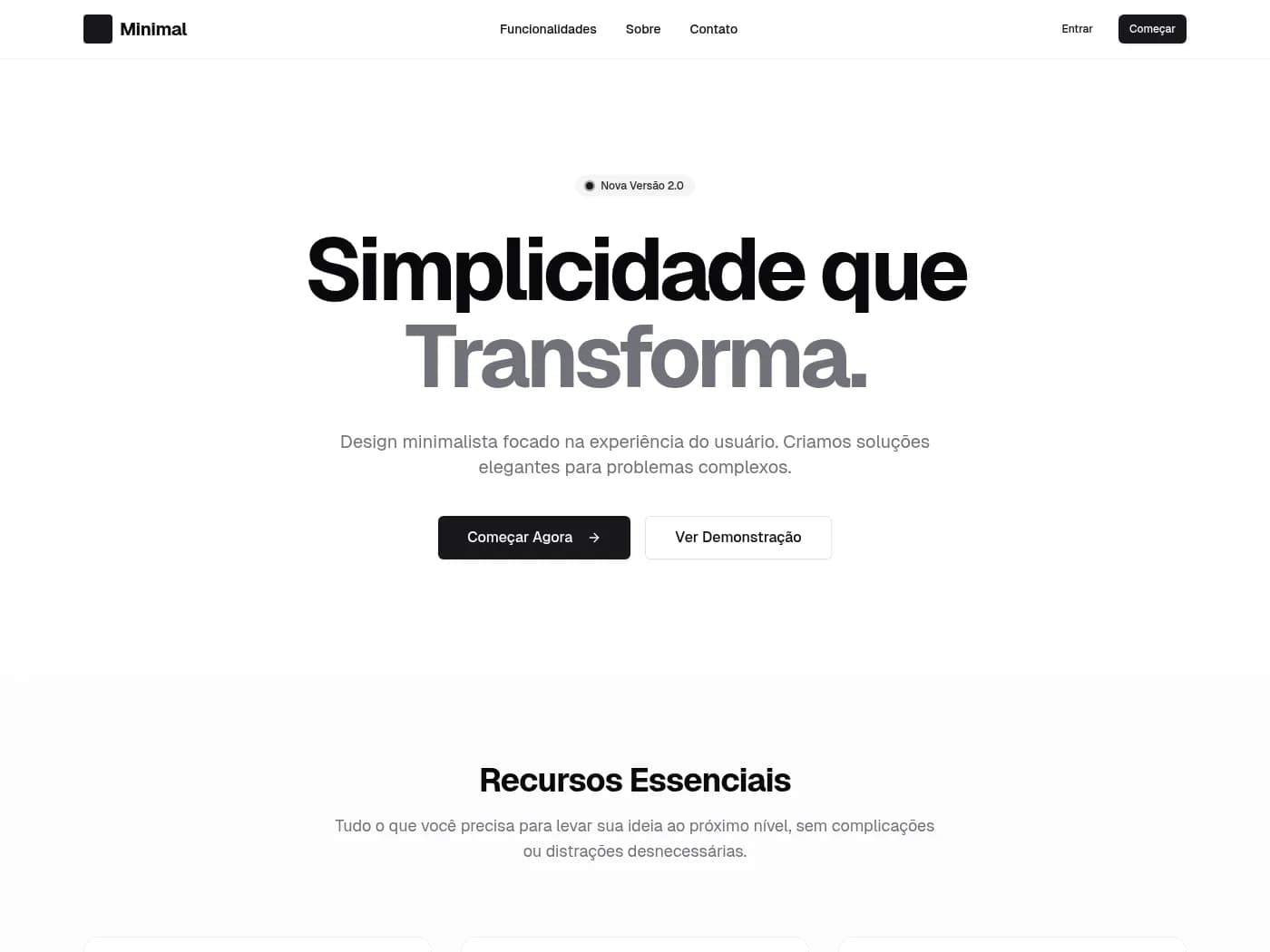 Minimalist Landing Page