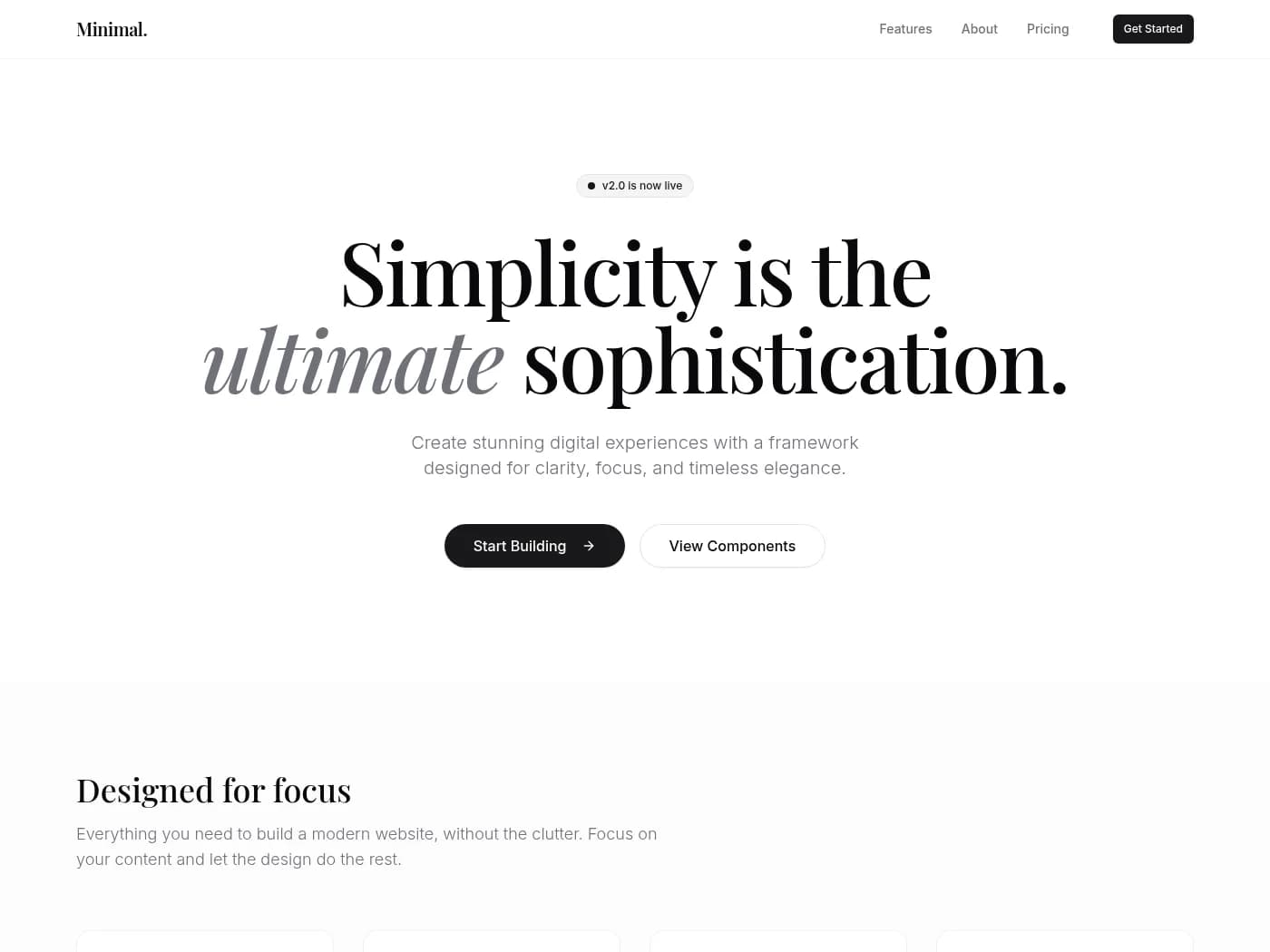 Minimalist Landing Page