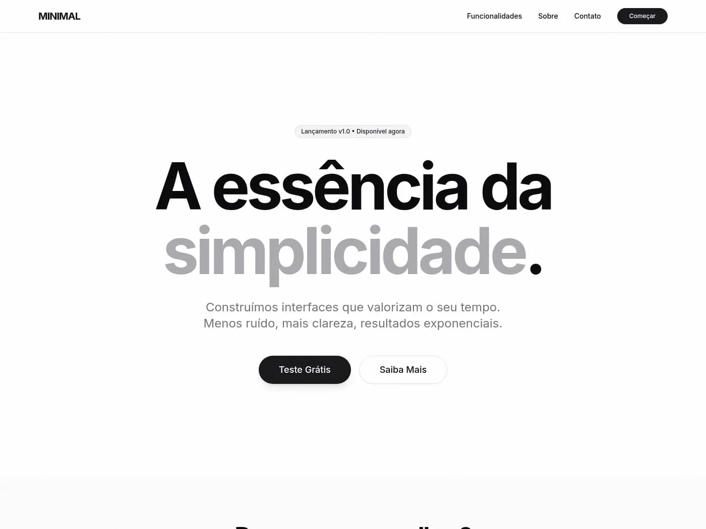 Minimalist Landing Page