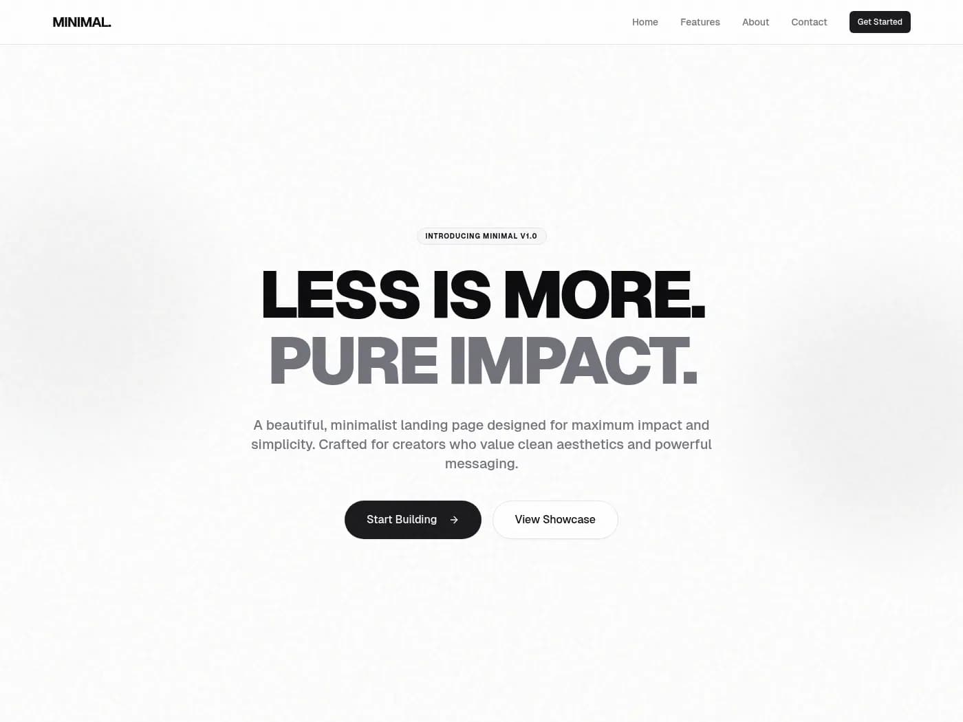 Minimal Landing Page