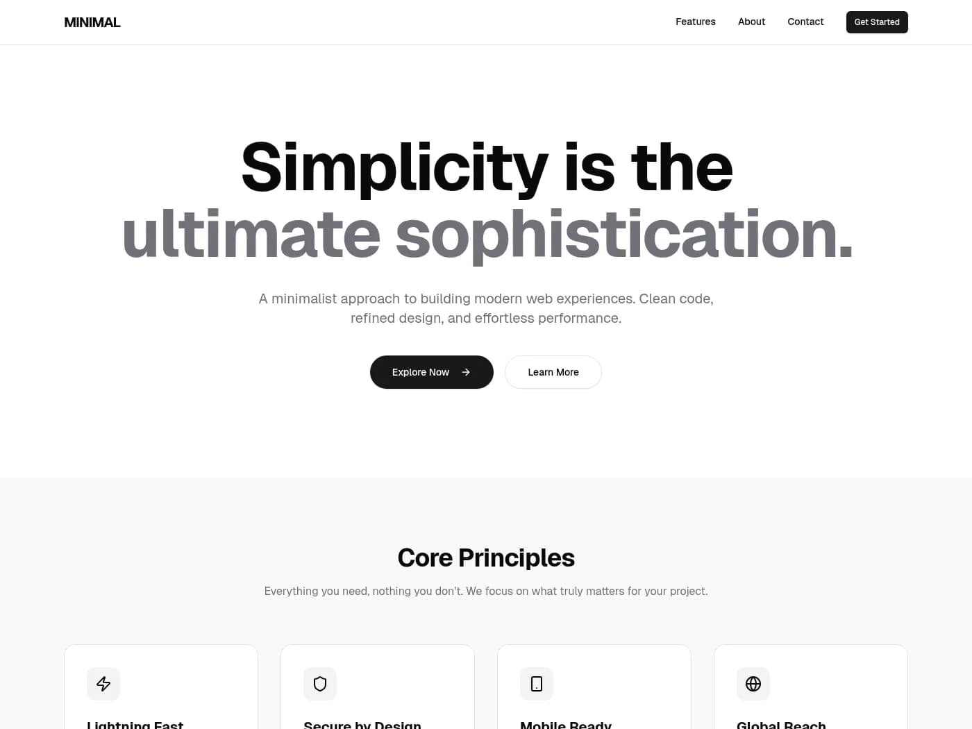 Minimalist Landing Page