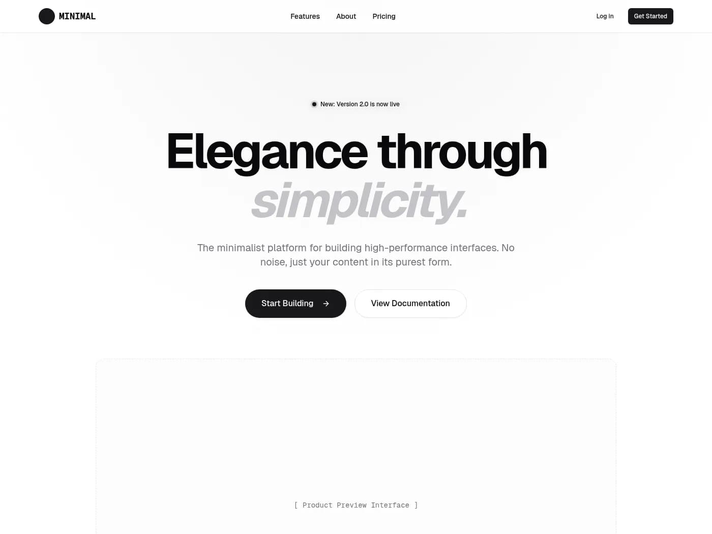 Minimalist Landing Page