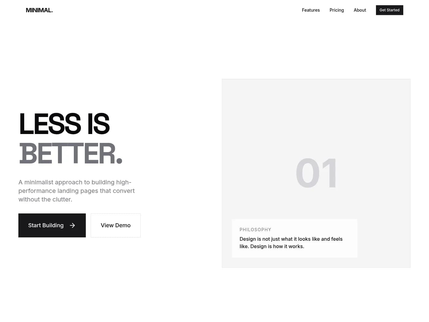 Minimal Landing Page