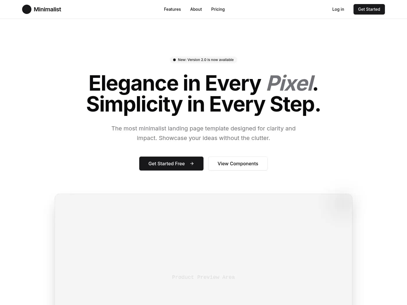 Minimalist Landing Page