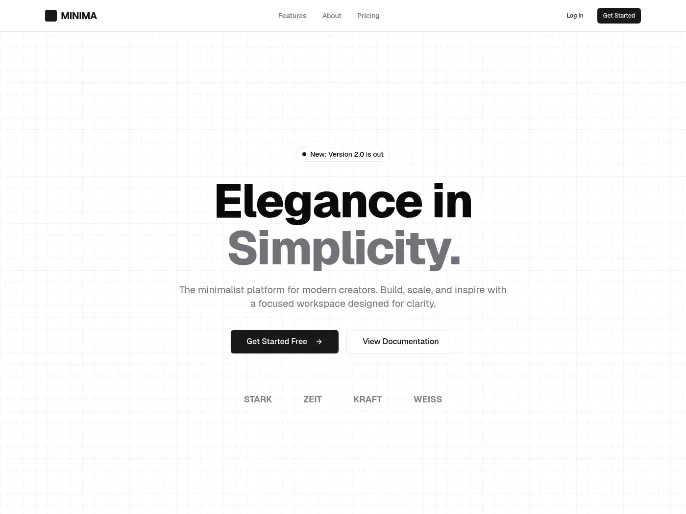 Minimal Landing Page