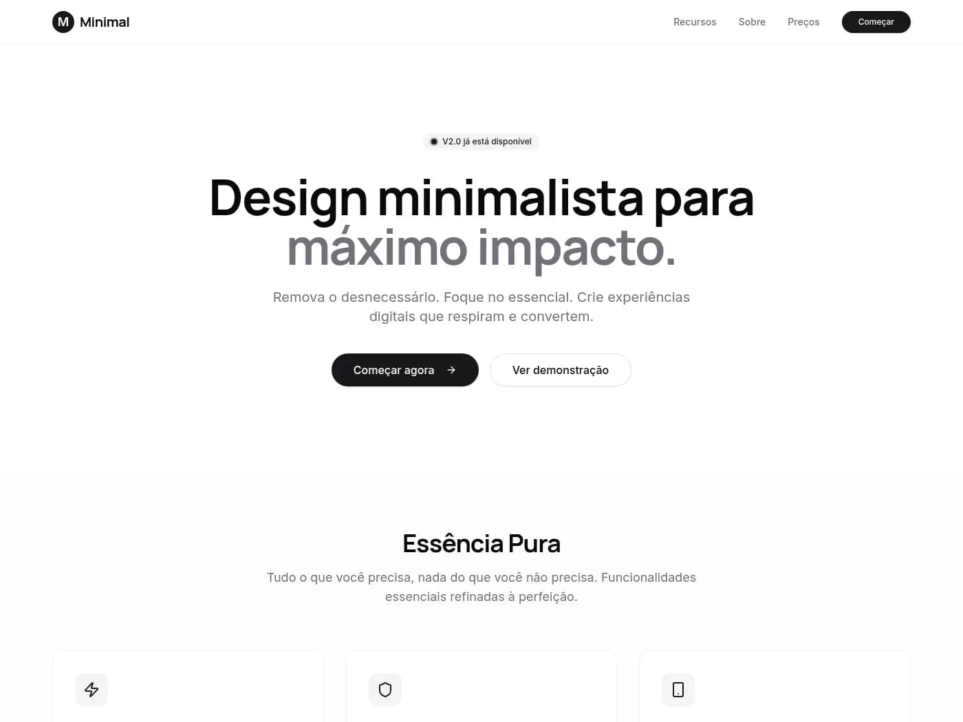 Minimalist Landing Page