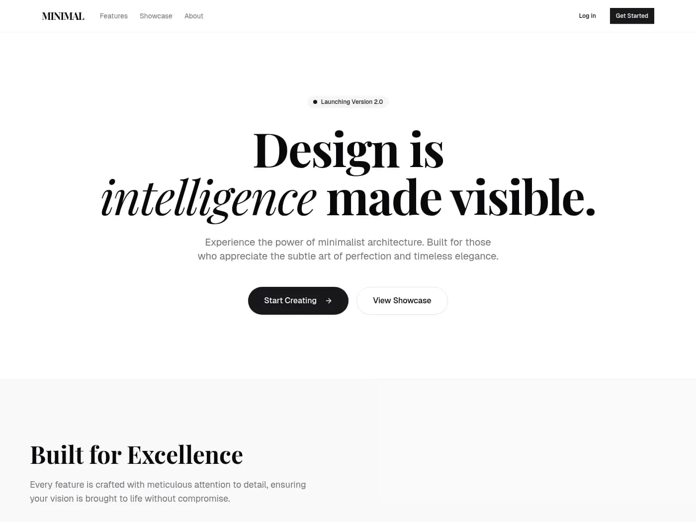 Minimalista Landing Page