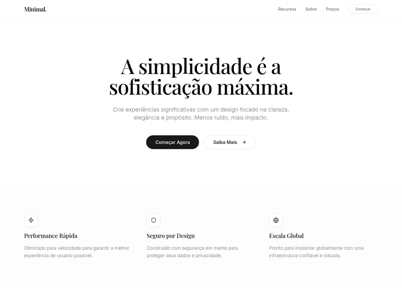 Minimalist Landing Page