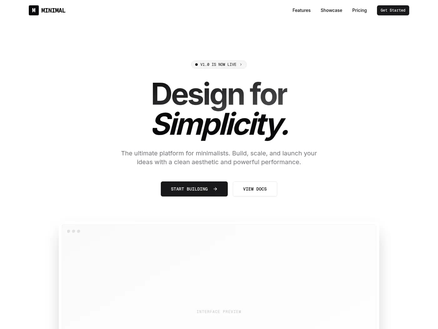 Minimal Landing Page
