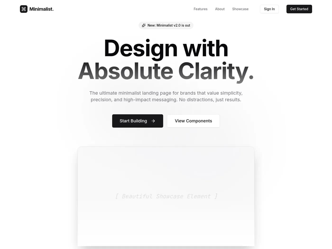 Minimalist Landing Page