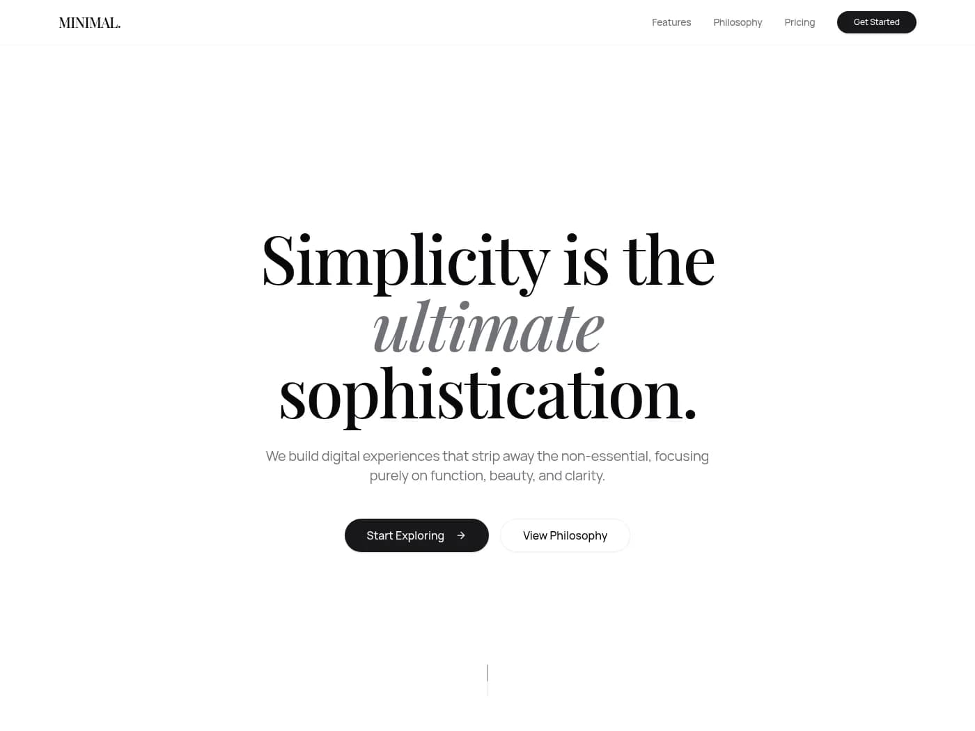 Minimal Landing Page