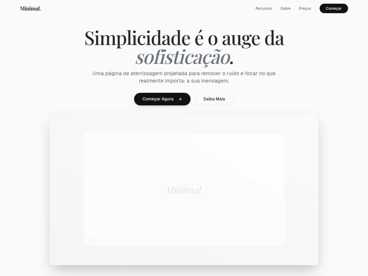 Minimal Landing Page
