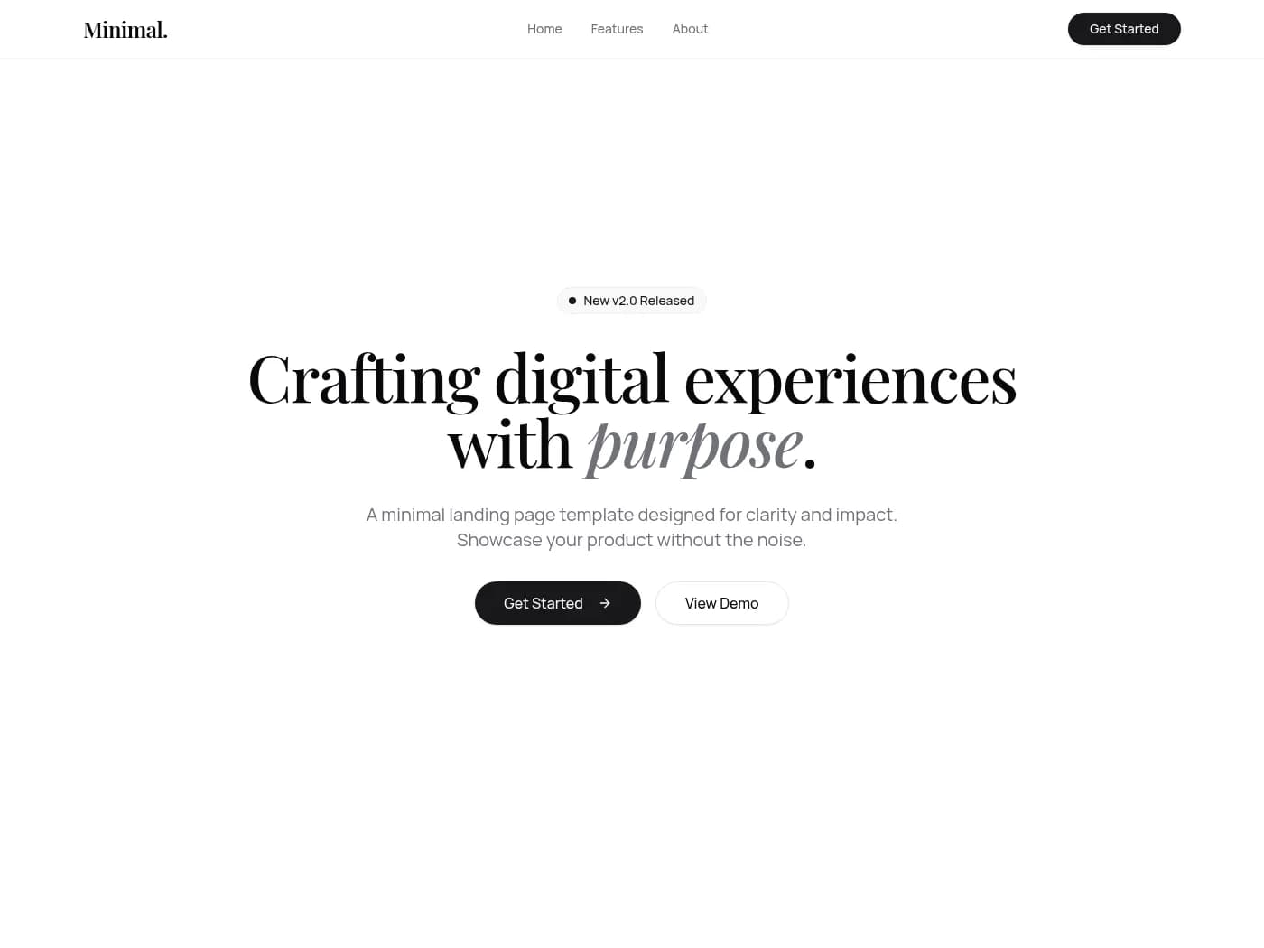 Minimal Landing Page