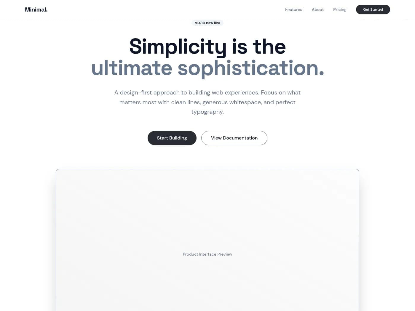 Minimal Landing Page