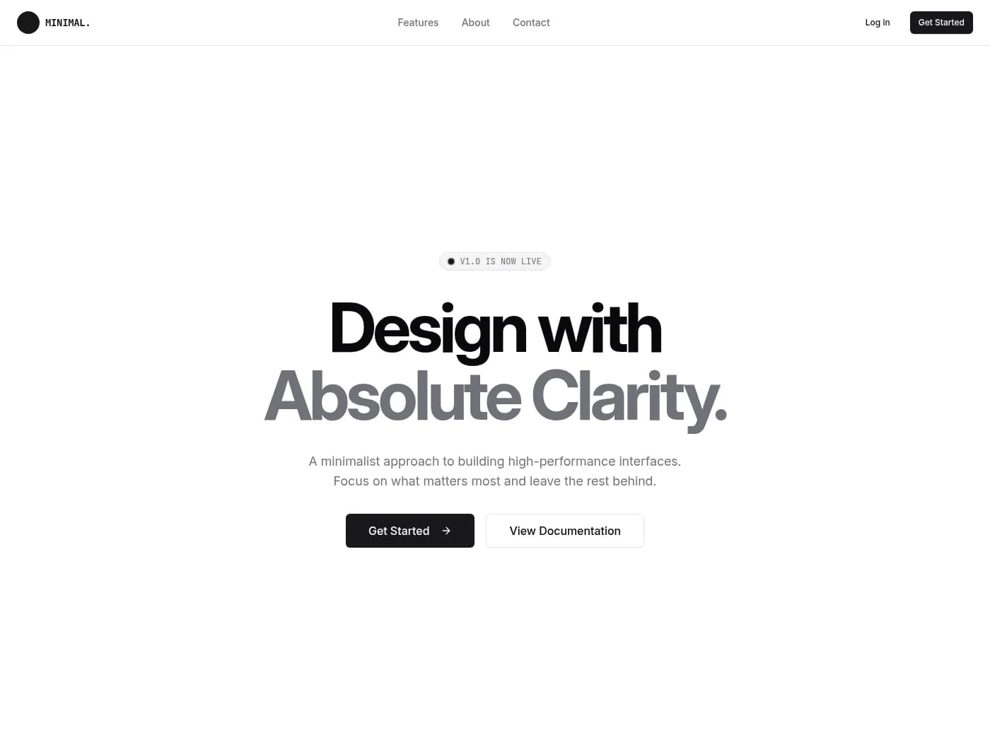 Minimalist Landing Page