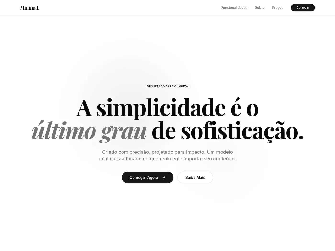Minimalist Landing Page