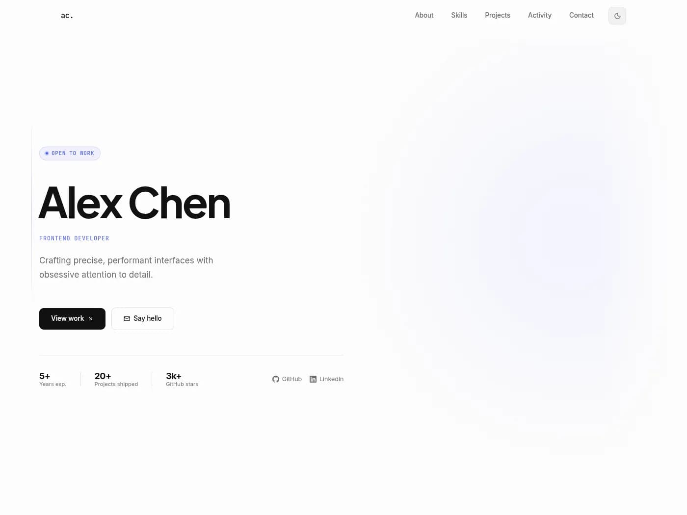 Minimalist Dev Portfolio