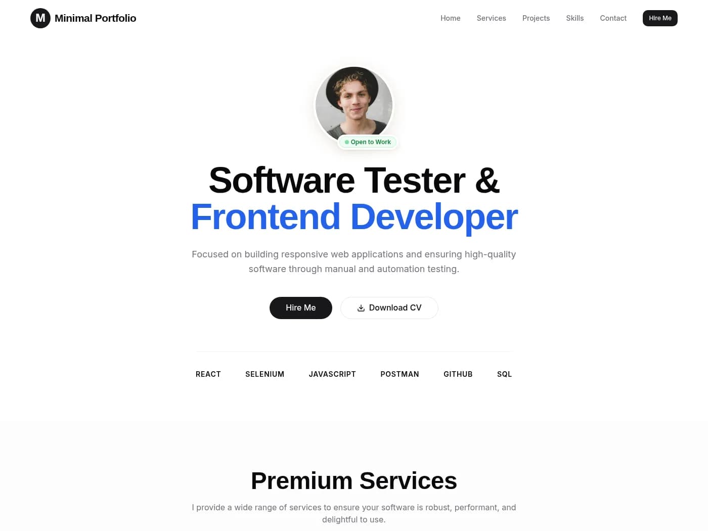 Minimal Portfolio Pro