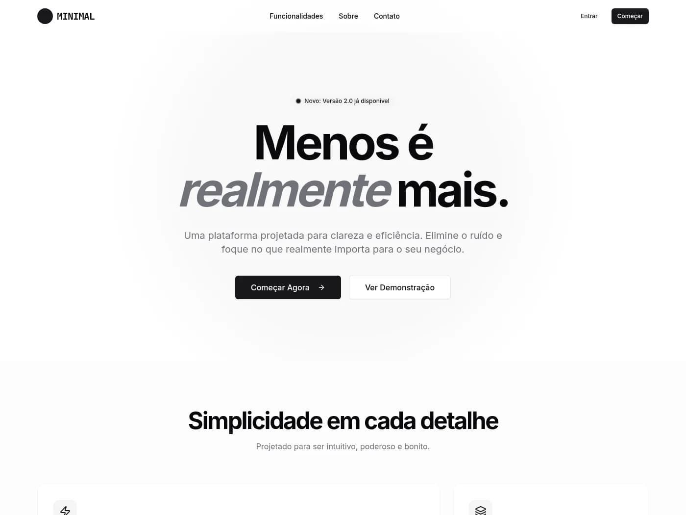 Minimalist Landing Page
