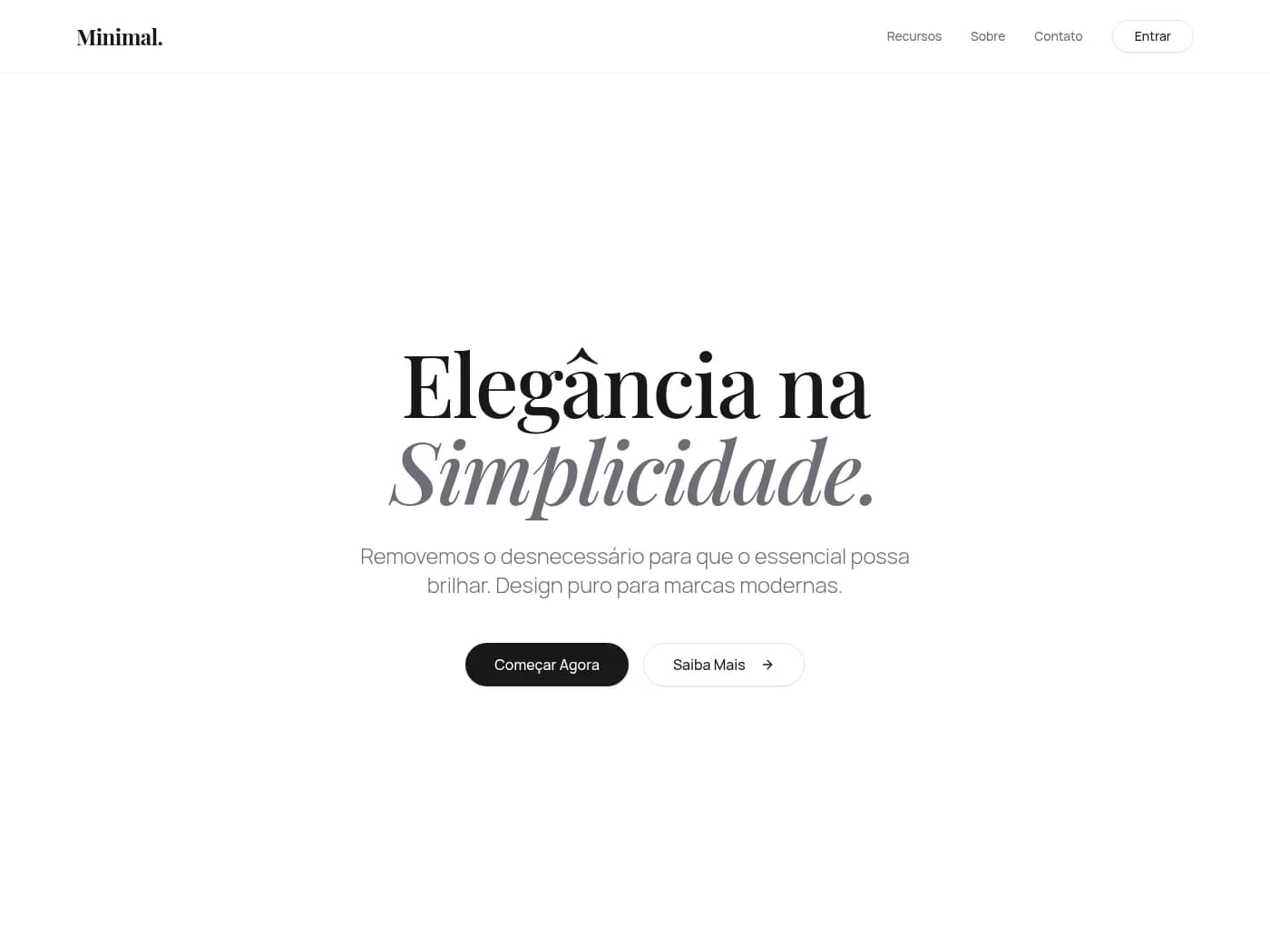 Minimalist Landing Page