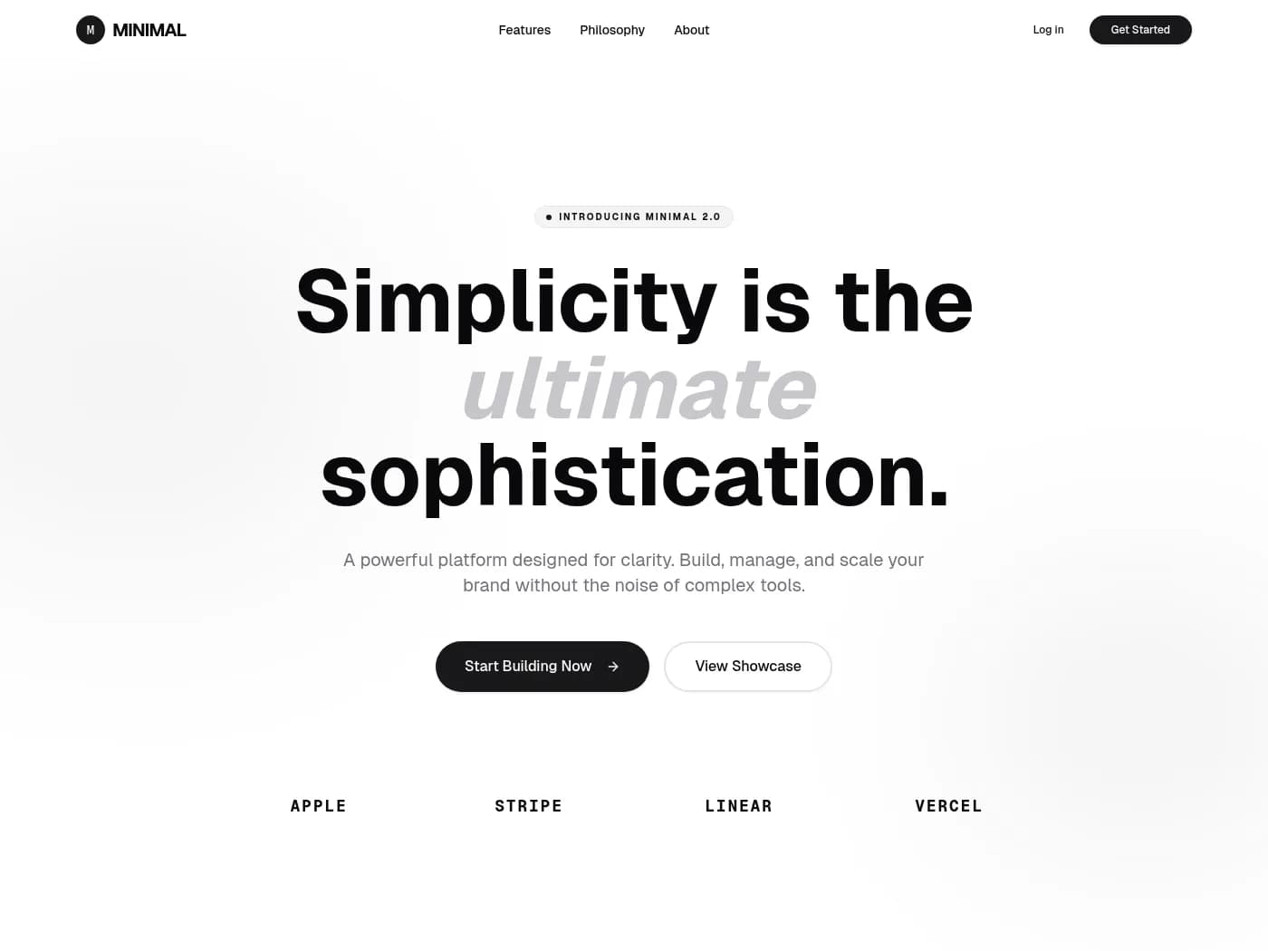 Minimalist Landing Page