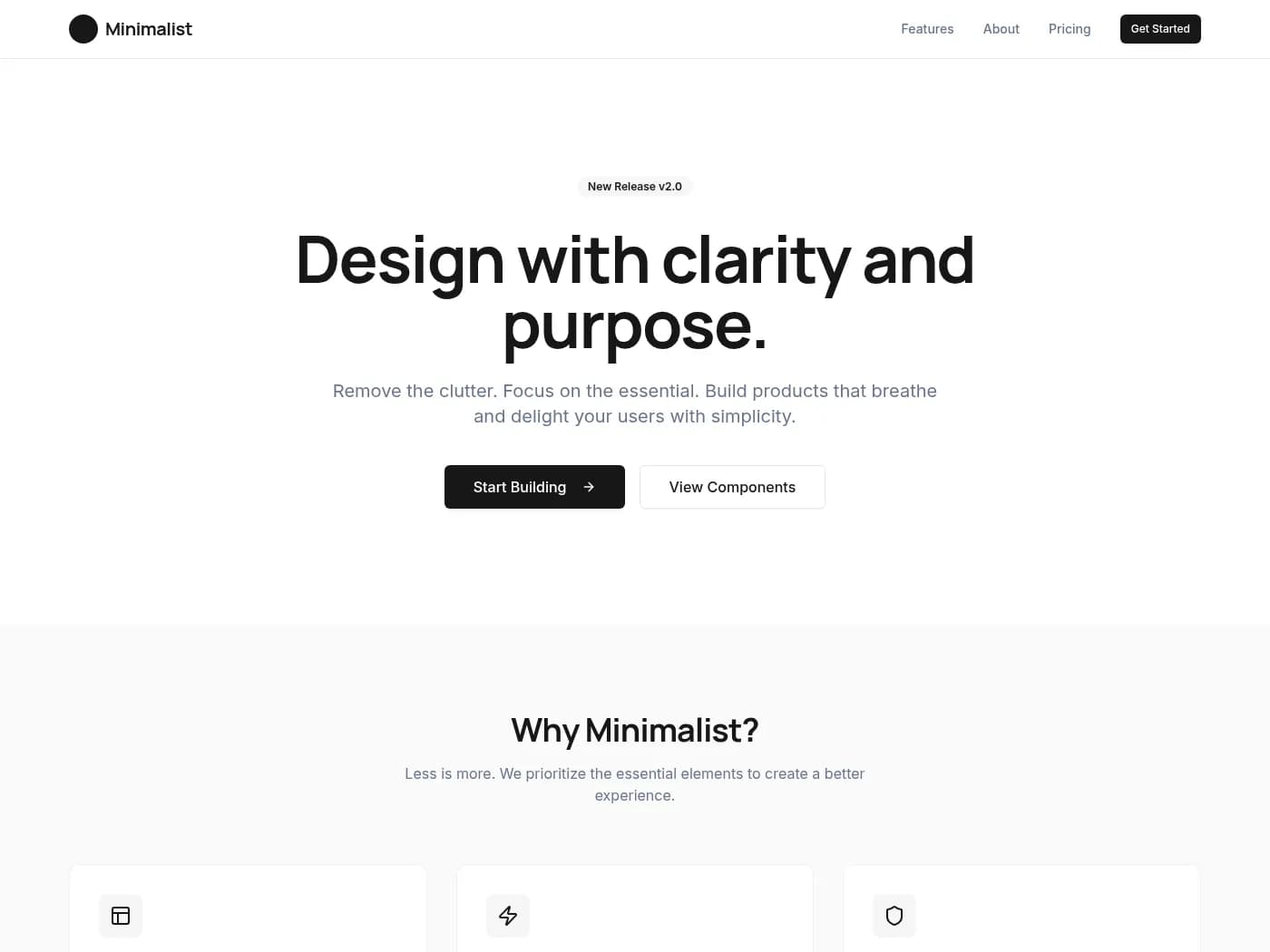 Minimalist Landing Page