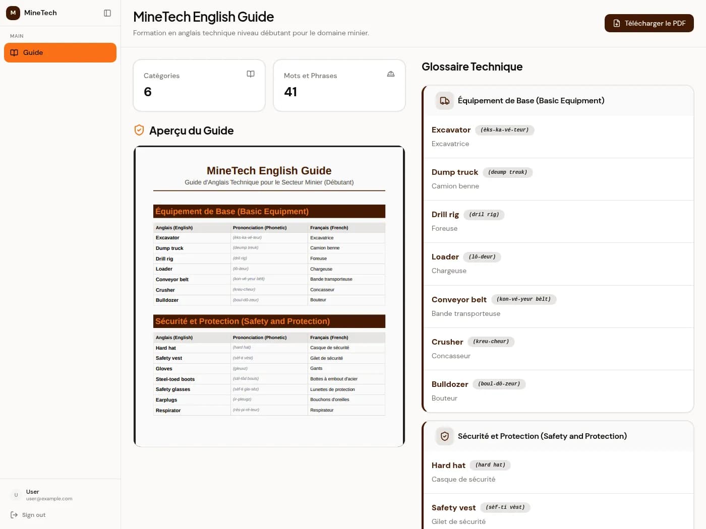MineTech English Guide