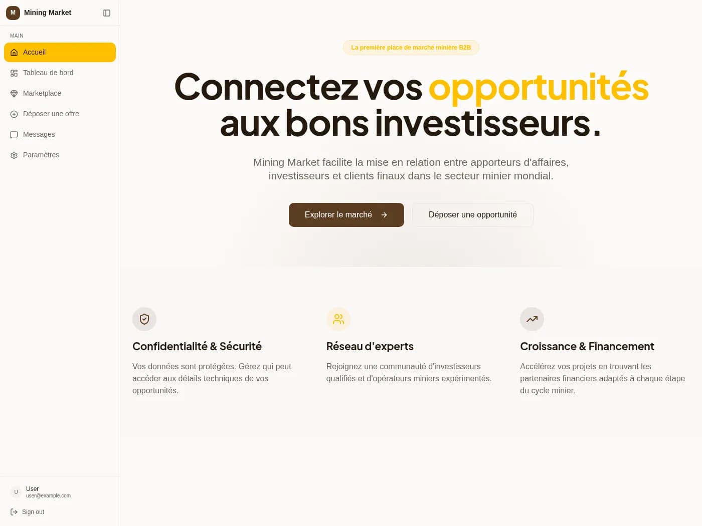 Mining Deal Marketplace