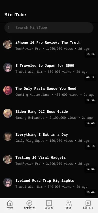 MiniTube Mobile