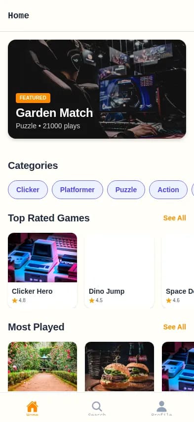 MiniWorlds Game Hub
