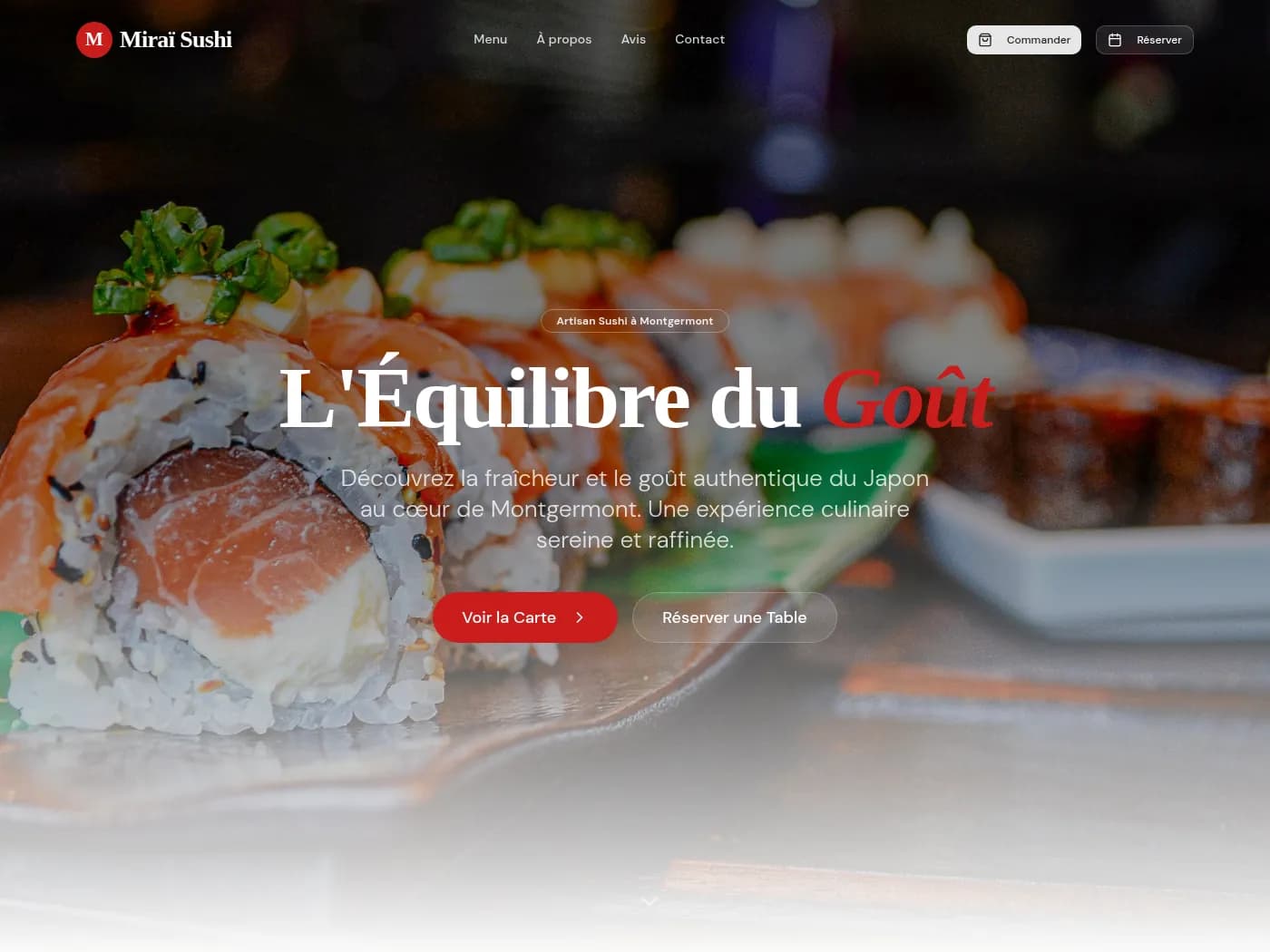 Miraï Sushi Website