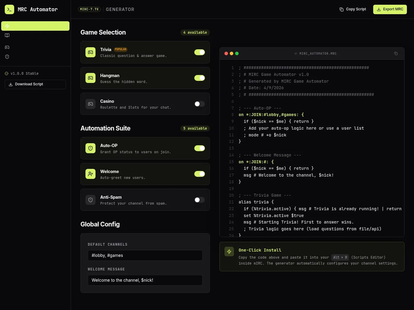 MIRC Game Automator