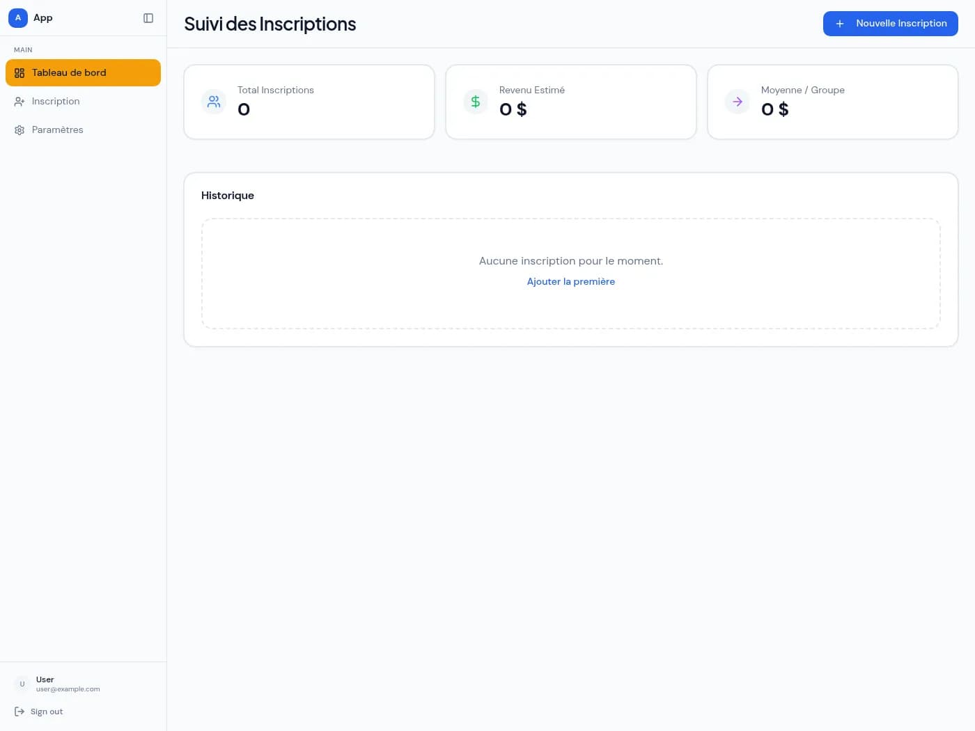 Mise à Jour Tracker
