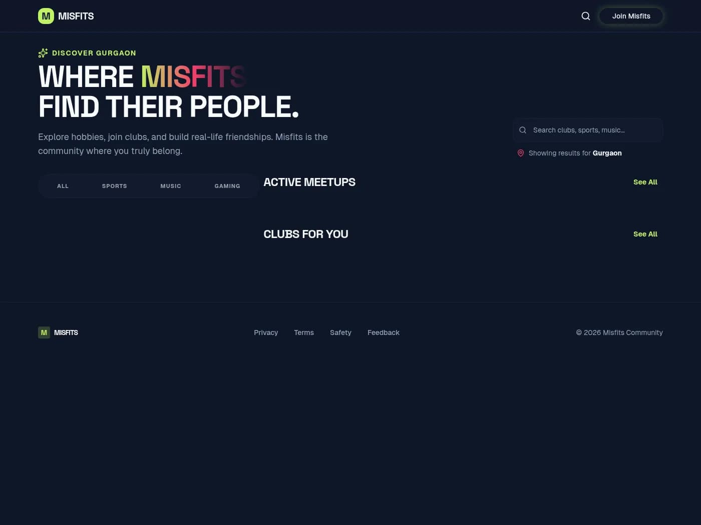 Misfits Clone App