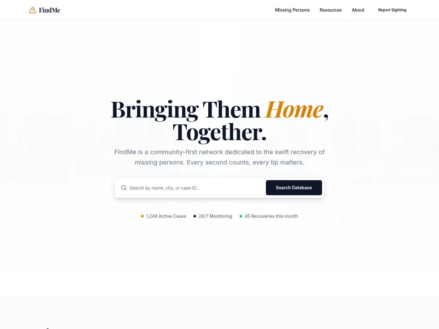 FindMe Landing Page