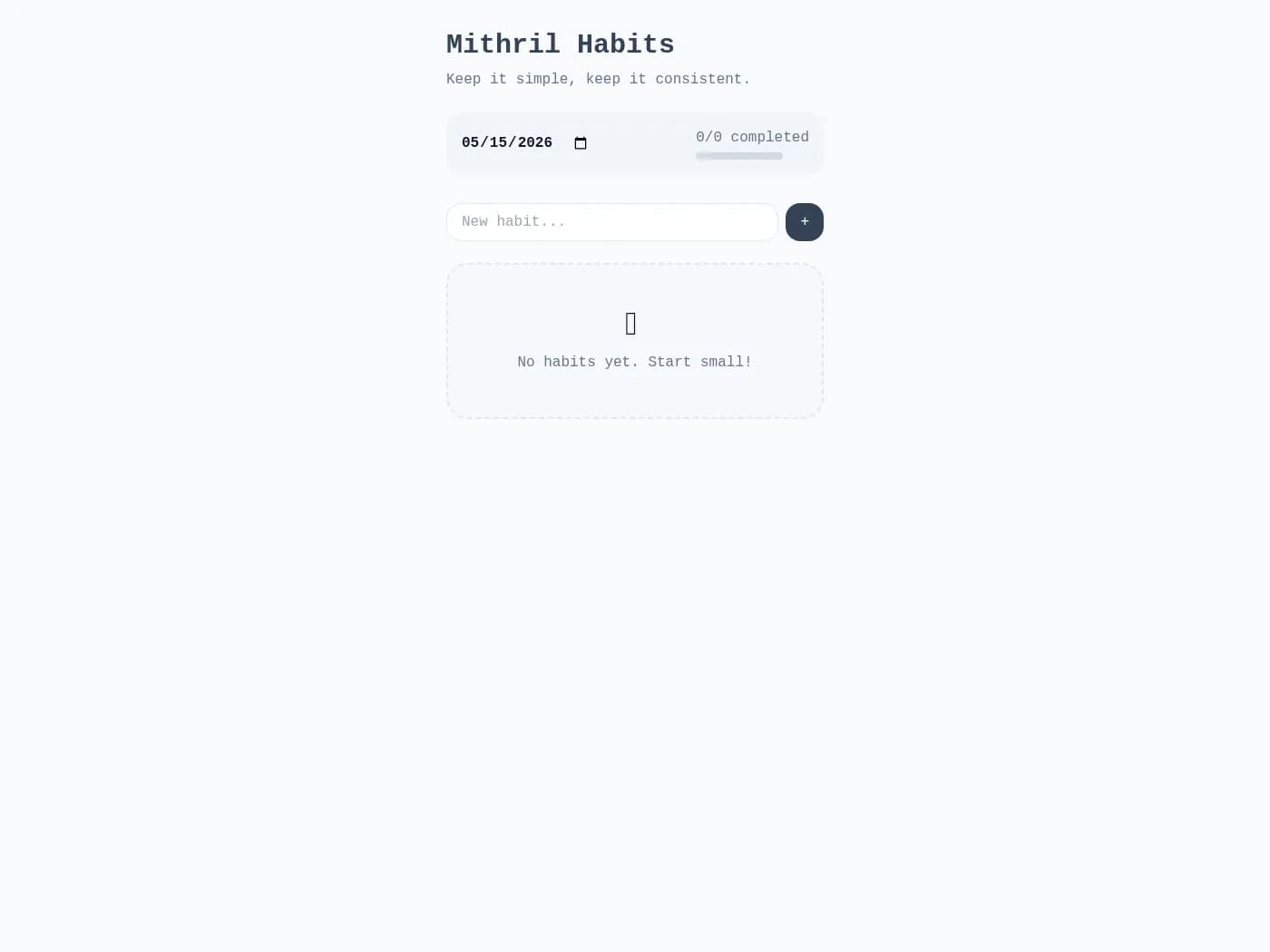 Mithril Habit Tracker
