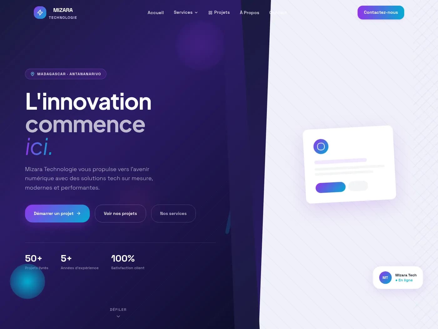 Mizara Tech Promo Site